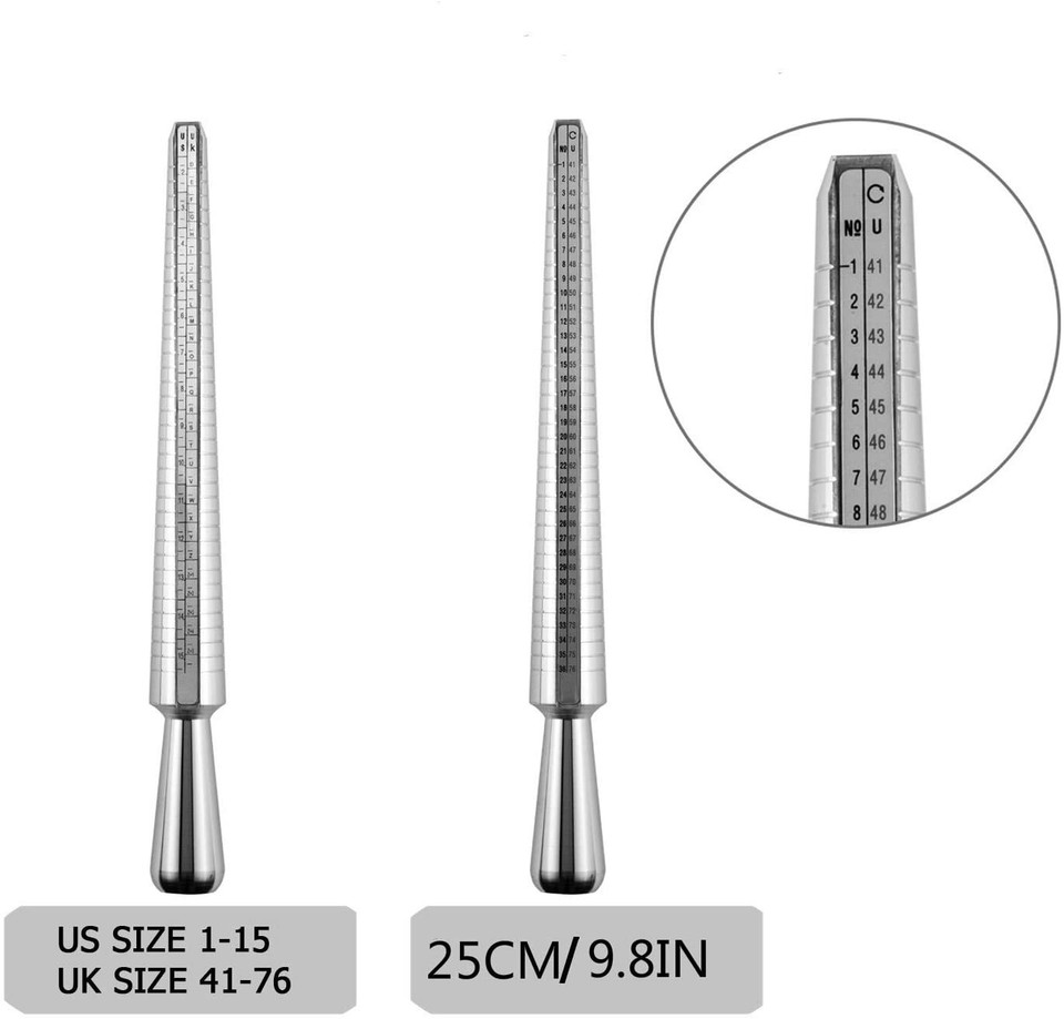 Ring Sizer Measuring Tool Set Metal Finger Sizing Gauge Women Men ...