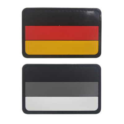 Lot 2 Pcs PVC Rubber German National Flag Hook Patch DE Fastener Emblem ...