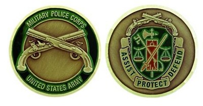 ARMY MILITARY POLICE CORPS SCHOOL MP ASSIST PROTECT DEFEND 1.75 ...