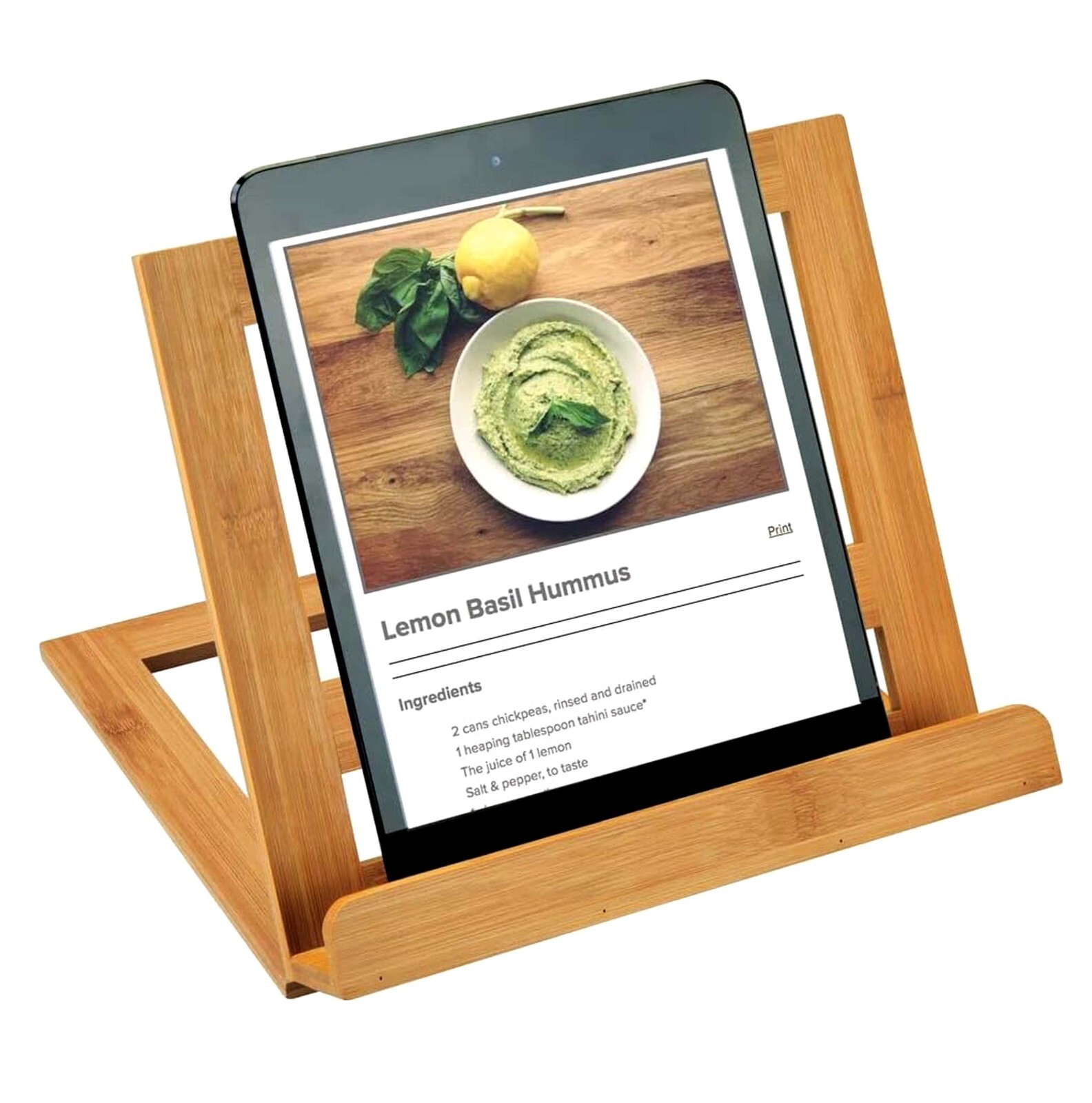 Bamboo Folding Recipe Cook Book Display Stand Adjustable Reading Rest ...