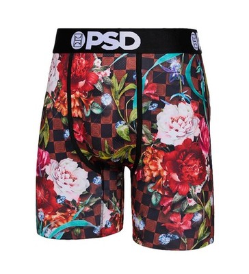 PSD Wild Check Floral Diamonds Mesh Front & Back Panels Boxers Men's L ...