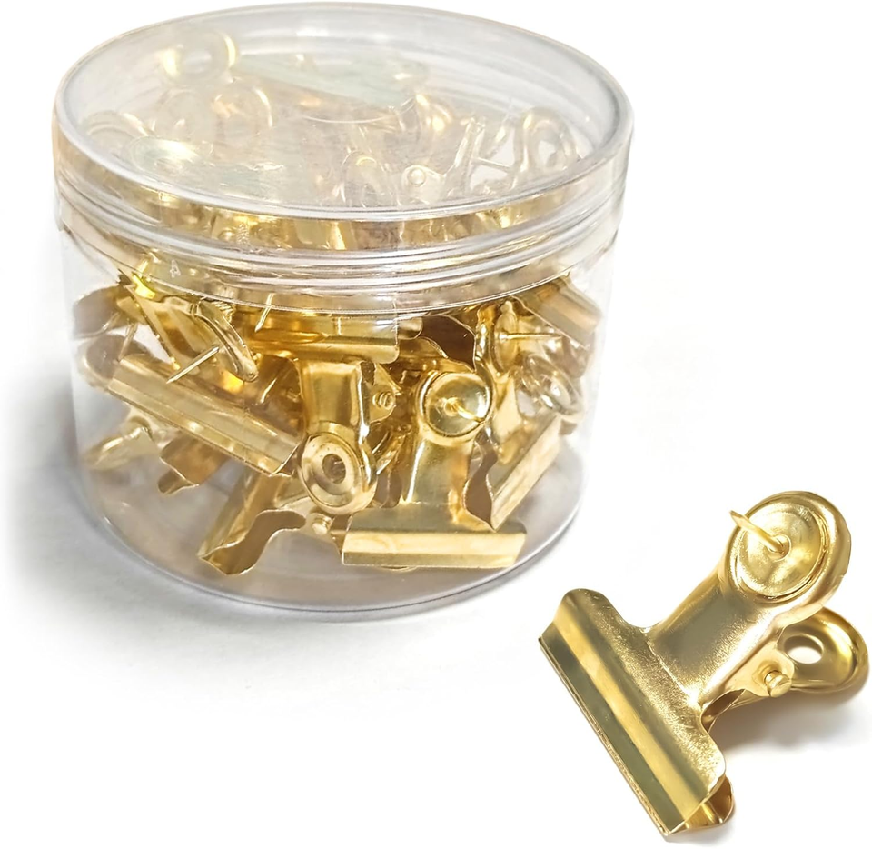 30 PCS Gold Push Pins with Clips & Thumb Tacks - No Hole Damage Cork ...