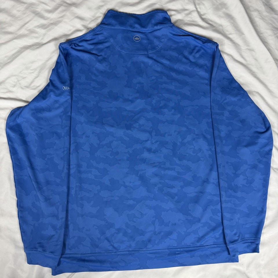 Peter Millar Pullover Mens L Perth Camo Performance 1/4 Zip Blue Olde ...