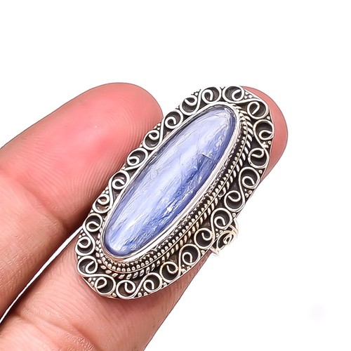 Kyanite - Nepal Gemstone 925 Sterling Silver Bali Ring S.8 R35 | eBay
