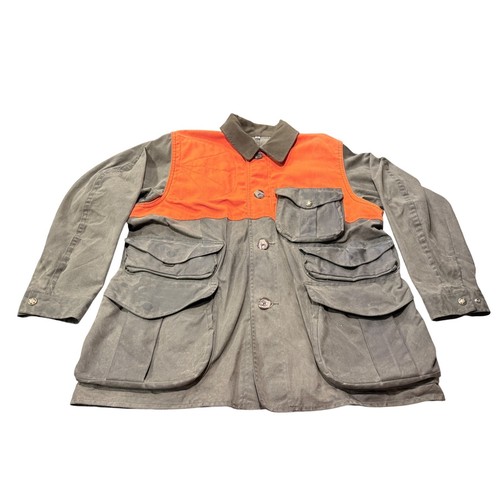 Filson Garment Men Duck Tin ClothHunting Field Jacket Orange Vest USA ...
