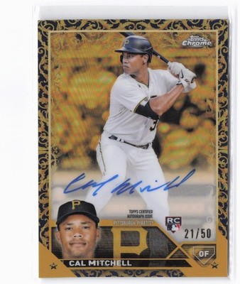 2023 Topps Gilded Cal Mitchell RC #CGA-CM Chrome Gold Etch Autographs ...