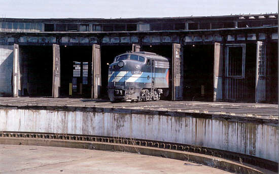 Amtrak E8 Passenger Locomotive Harrisburg Roundhouse Postcard Railroad ...