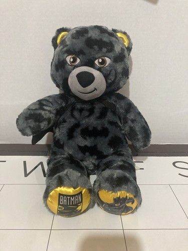 BUILD A BEAR Batman 80 Years Gray Black Bat Symbol 16” Plush Teddy Bear ...