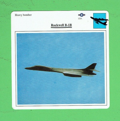 #D321. WARPLANE COLLECTOR CARD - ROCKWELL B-1B | eBay