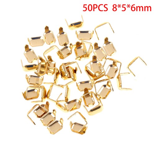 50PCS Brass Leather Staples Two Prong For Belt Loops Keeper Connect ...