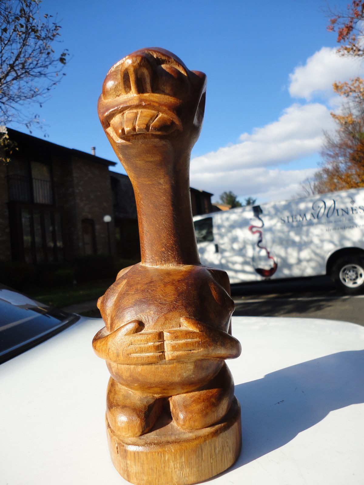 African Hand carving wood doll statue kuba style Pregnant woman Art ...