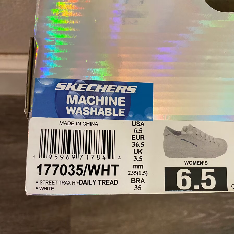 NEW Skechers Women's Street Trax HI Low-Top Casual Sneaker white canvas ...