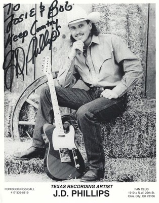 J.D. Phillips Autographed Signed 8x10 Photo - Country Singer - RARE ...