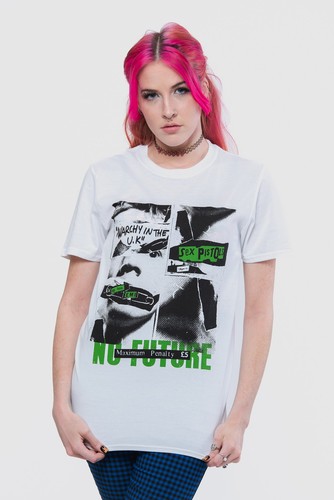 The Sex Pistols T Shirt No Future Band Logo new Official Mens White | eBay