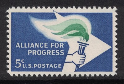 Scott 1234- Alliance for Progress, Flame & Torch- MNH 5c 1963- unused ...