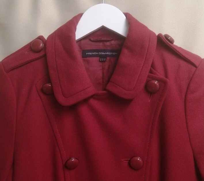 Ladies FRENCH CONNECTION red Wool Blend Coat UK10 - CG E09 | eBay