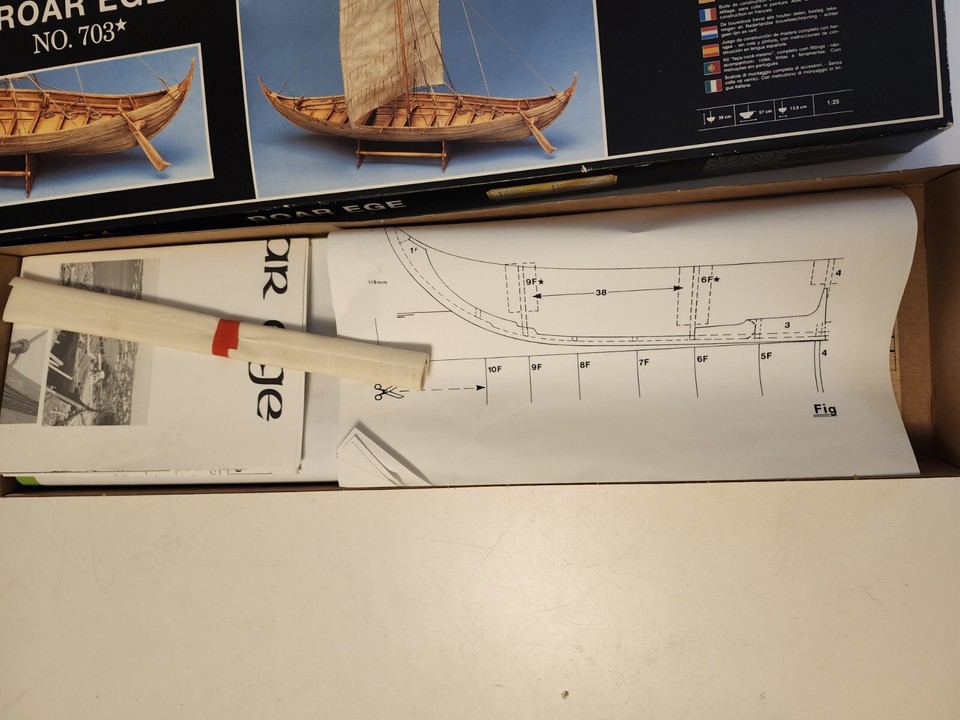 Vintage Billing Boats Roar Ege 703 Danish Viking 1:25 wooden model boat ...