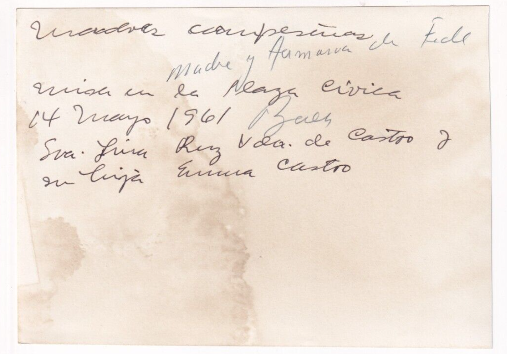 FIDEL CASTRO´S MOTHER LINA & SISTER EMMA CIVIC SQUARE MASS CUBA 1961 ...