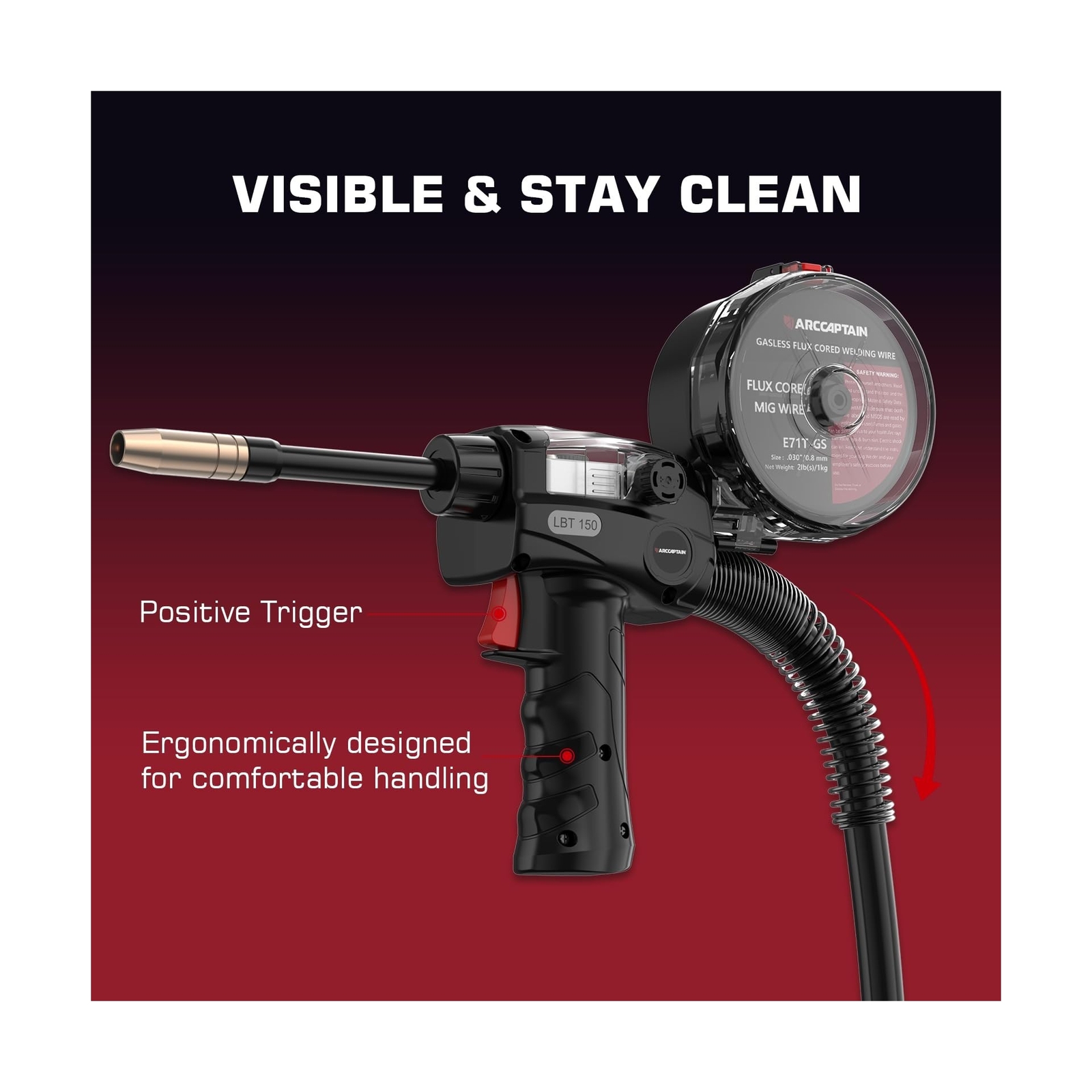 ARCCAPTAIN MIG Welder 200Amp MIG200 & Spool Gun for Aluminum Welding ...