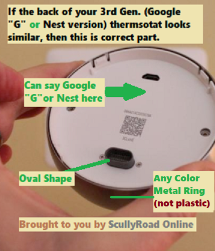 PART: Google Nest Learning Thermostat Wire Base: Fits ALL 3rd ...