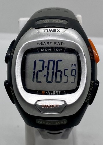TIMEX Watch Heart Rate Monitor New Battery Indiglo Backlit WR30M Alarm ...