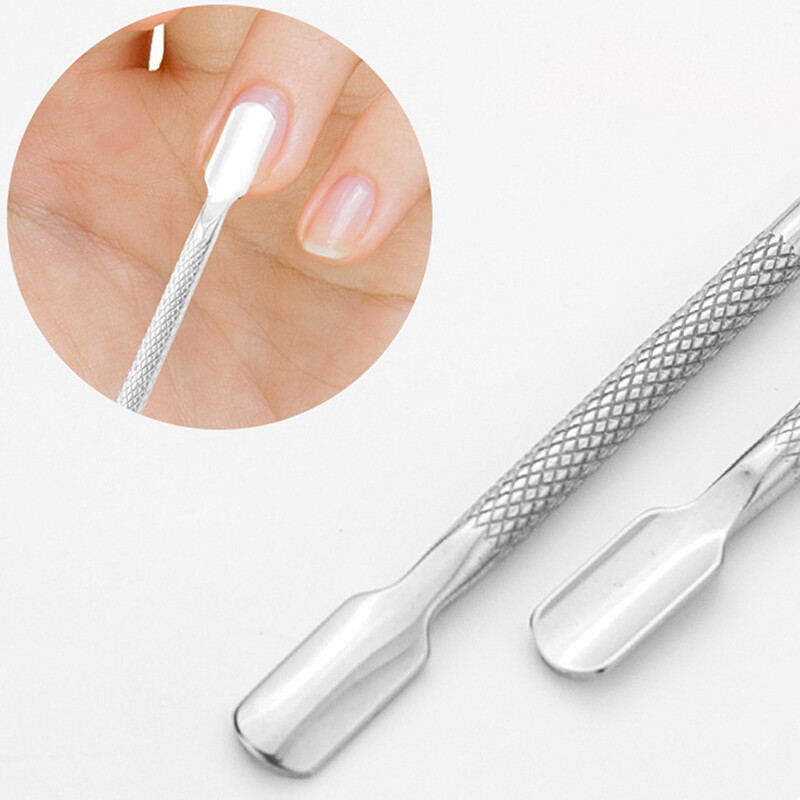 Double Head Cuticle Pusher Nail Cleaner Gouges Spoon Manicure Pedicure ...