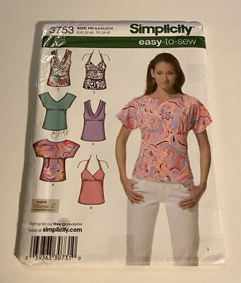 Simplicity 3753 Misses' Knit Top Sewing Pattern Size 6-8-10-12-14 Uncut ...