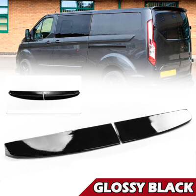 FOR FORD TRANSIT CUSTOM 2012-2020 GLOSS BLACK REAR TWIN BARN DOOR ROOF ...
