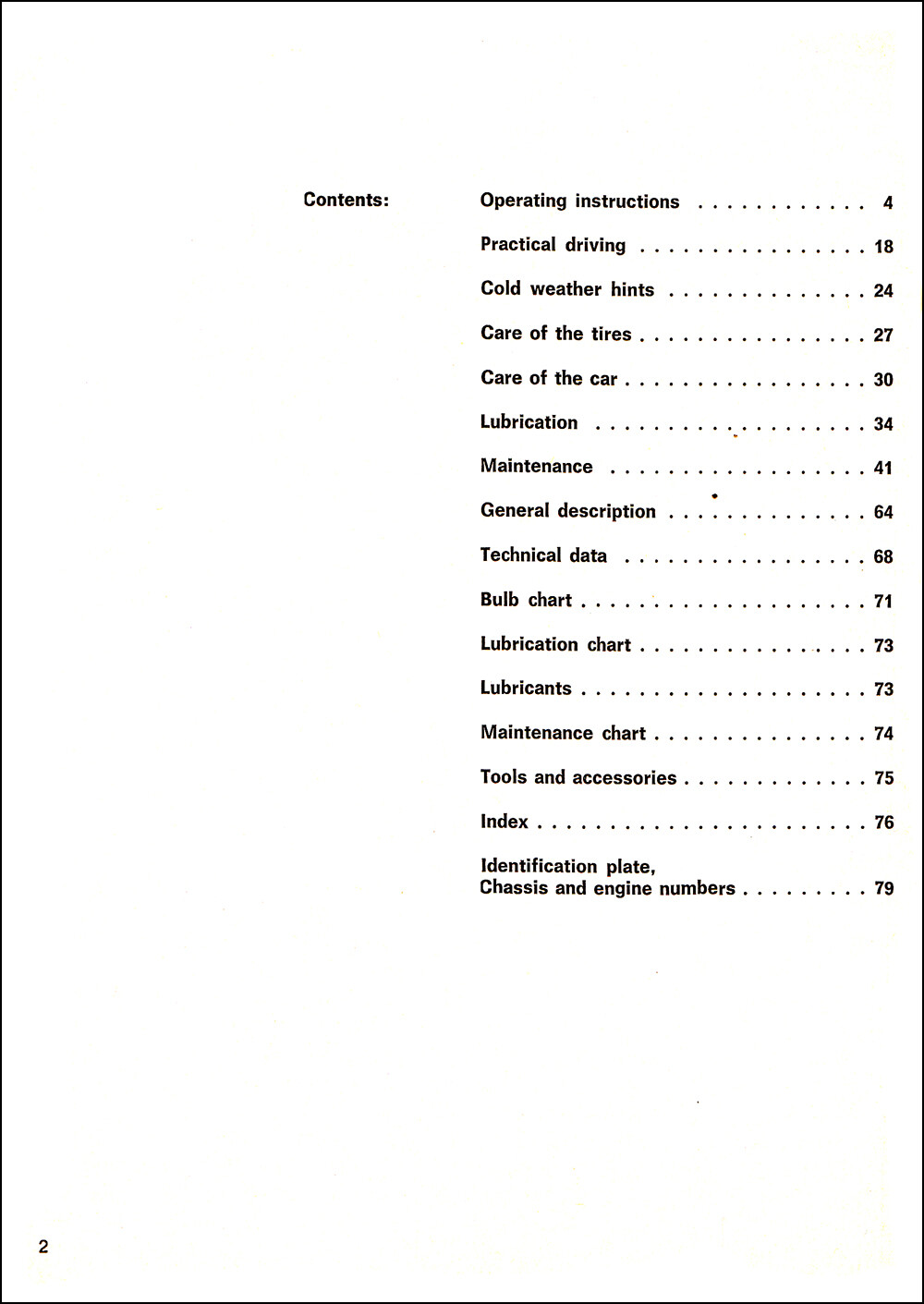 1966 VW Karmann Ghia Owners Manual Volkswagen Owner User Guide Book ...