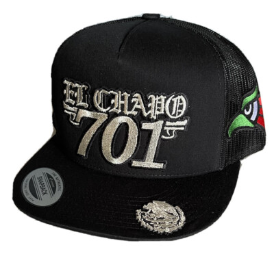 EL CHAPO 701 JALISCO HAT MESH TRUCKER BLACK 3LOGOS ADJUSTABLE NEW | eBay