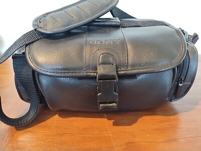 Vtg. SONY Camera Case Black Leather Handicam Camcorder DSLR SLR ...