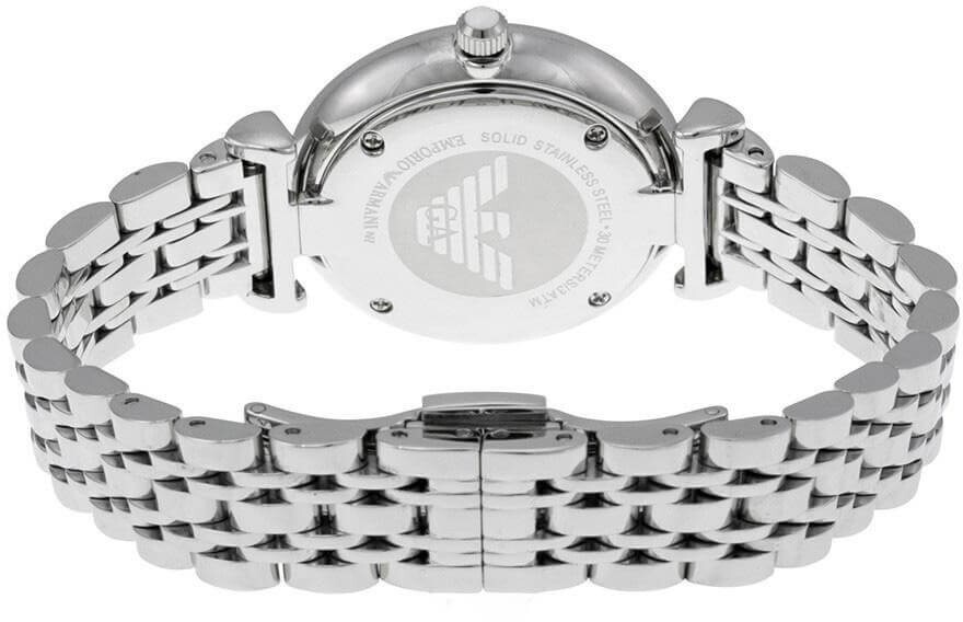 Emporio Armani AR1908 Gianni T-bar Silber Pearl Zifferblatt 32mm ...