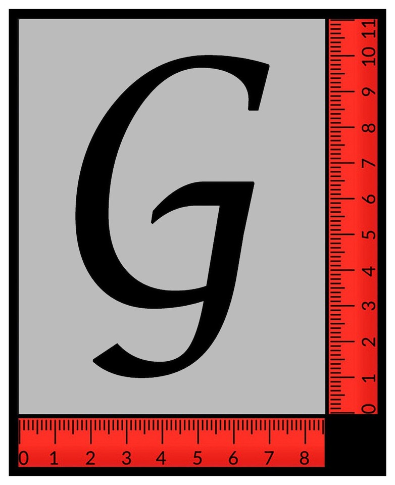 Calligraphy Monogram Initial 9" Tall Alphabet Letter G Stencil on 11 x ...