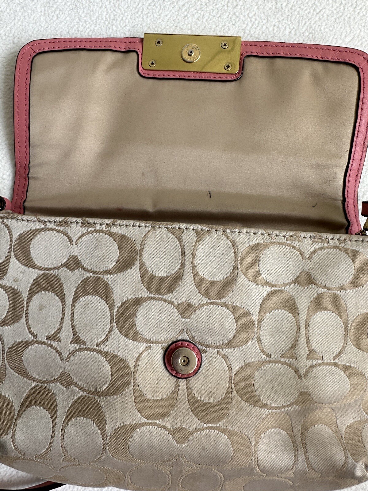 Coach Kristin Signature East/West Crossbody Brass/Cr… - Gem