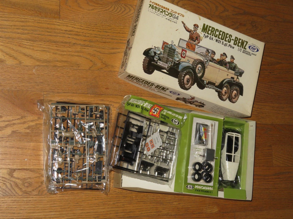 REALLY OLD 1/35 SCALE MERCEDES BENZ STAFF CAR TOKYO MARUI LTD MOTORIZED ...