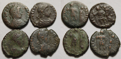 Lot of 4 Rare Genuine ancient Roman Coins Arcadius & HONORIUS crowned ...