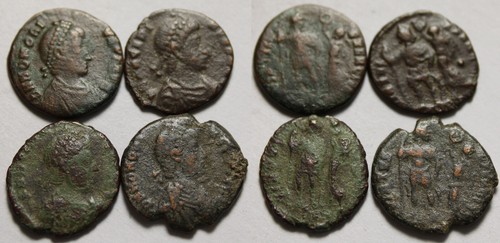 Lot of 4 Rare Genuine ancient Roman Coins Arcadius & HONORIUS crowned ...
