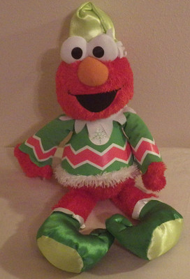 Elf Elmo Sings Jingle Bells Plush Toy Stuffed Animal Works 16" Tall | eBay