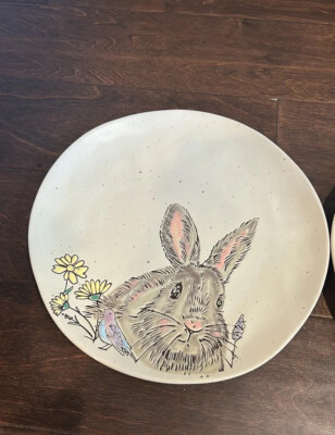Spectrum Designz Dinner Plate Beige Easter Bunny New Set Of 2 | eBay