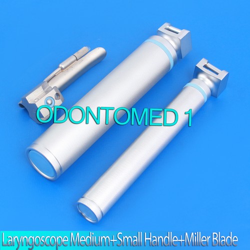 LARYNGOSCOPE MEDIUM+SMALL HANDLE+MILLER BLADE #0 INTUBATION ANESTHESIA ...