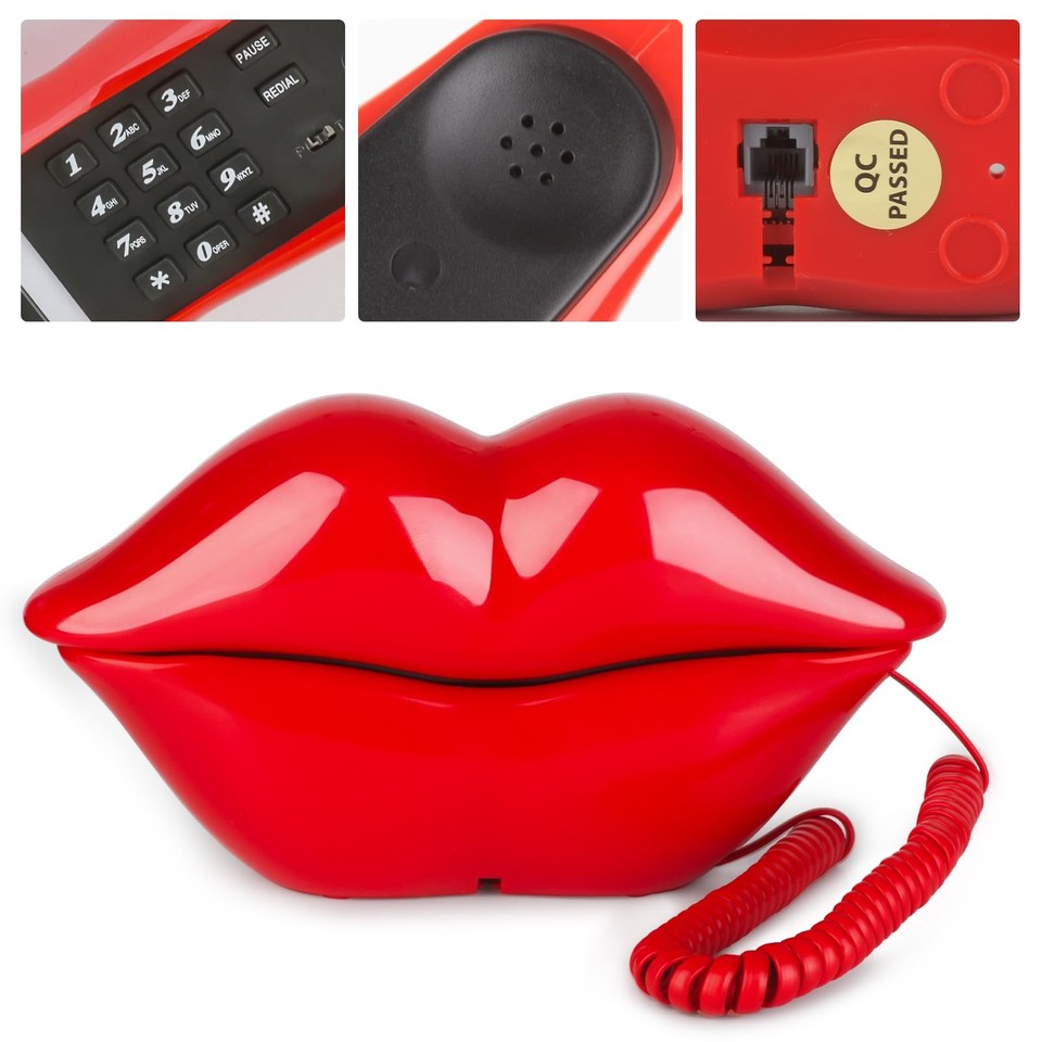 Lip Phone Cute Corded Lip Telephones Novelty Sexy Mouth Wired Phone ...
