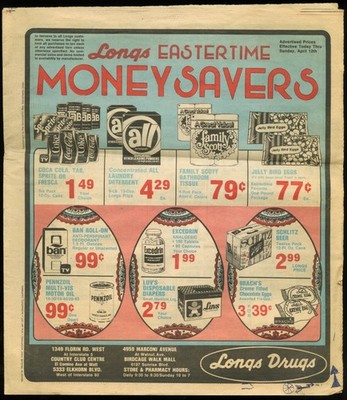 APRIL 1980 LONGS DRUGS DRUGSTORE NEWSPAPER SUPPLEMENT INSERT ...