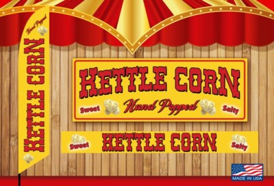 Kettle Corn Combo 2 banners and Feather Flag w/Hardware | eBay