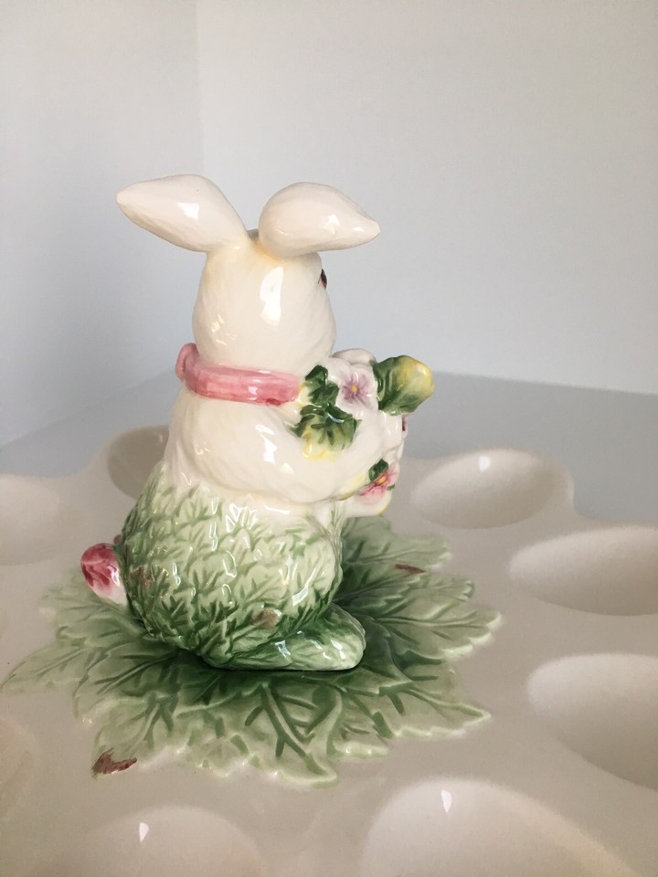 Easter Bunny Corner Ruby Spring Collection Ceramic Deviled Egg Plate ...