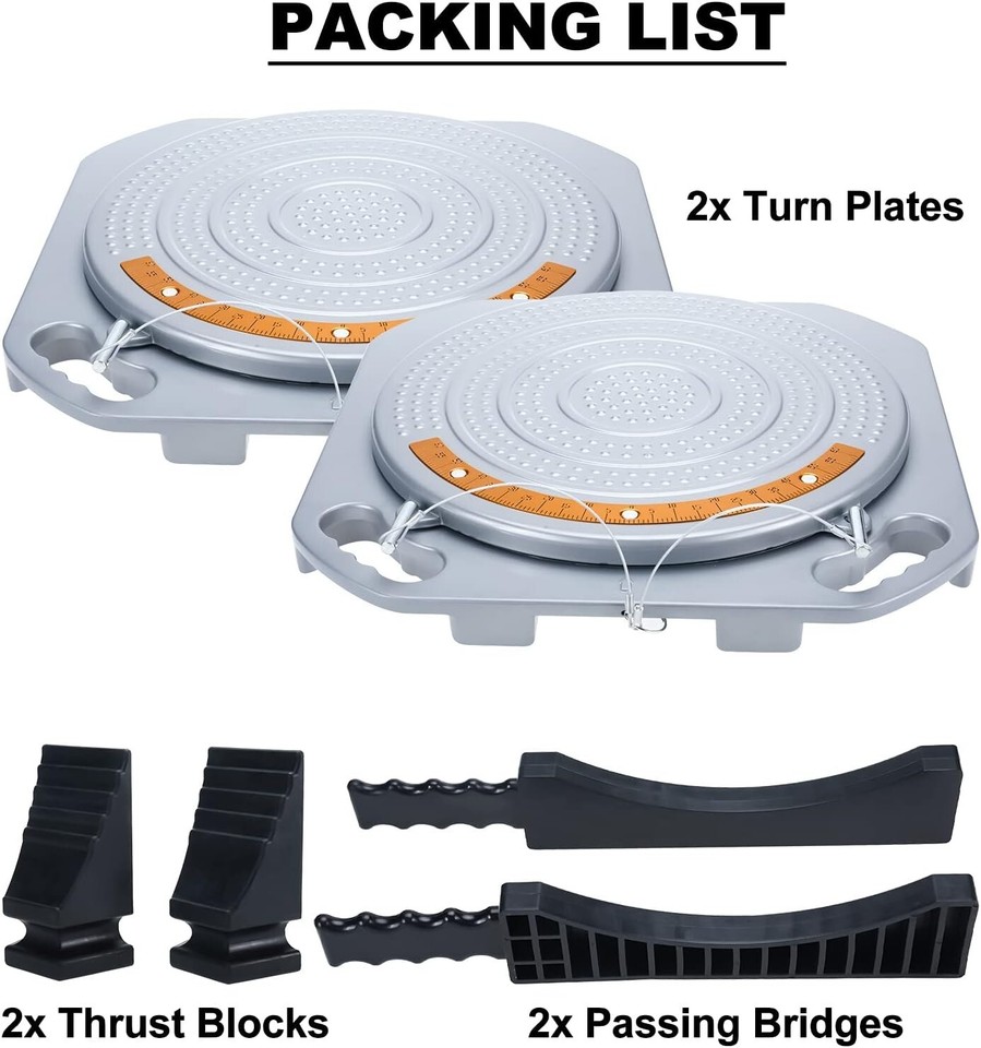 2pcs 10000lbs Capacity Wheel Alignment Turn Plates with Transition ...
