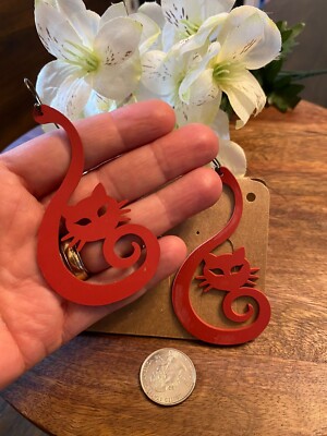 Lightweight Recycled Red Rubber Earrings | eBay
