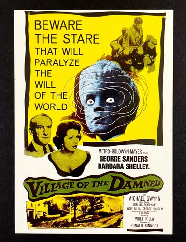 1990s Village Of The Damned Cult Horror 1960 Movie Poster Vintage ...