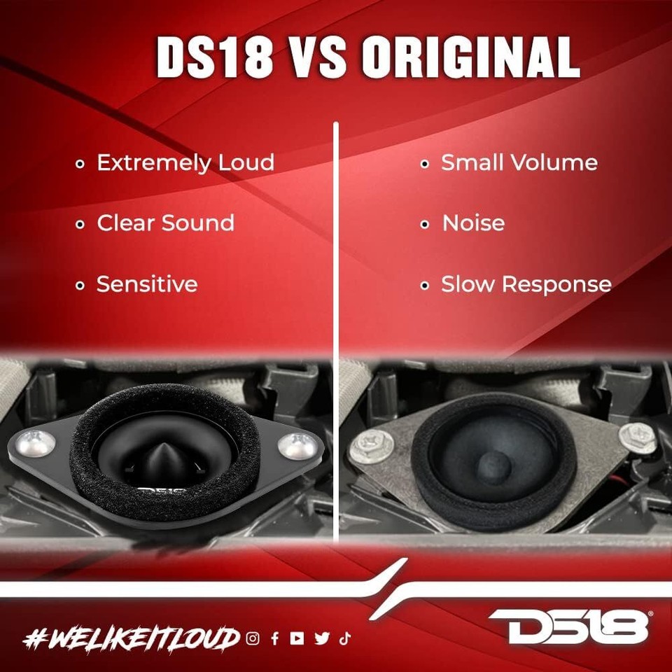 DS18 PRO-ST 1.9" Car Speakers OEM Tweeter Upgrade Kit 200W Max 4 ohms ...