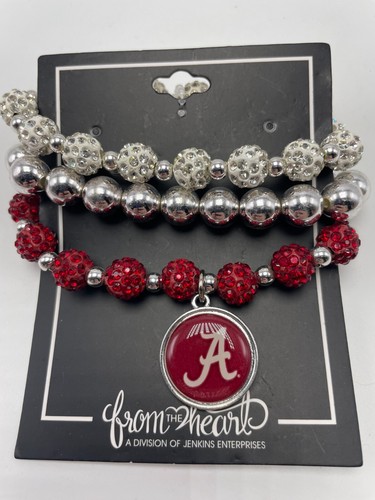 From The Heart Licensed Collegiate Team Amanda Crystal Stack Bracelets ...