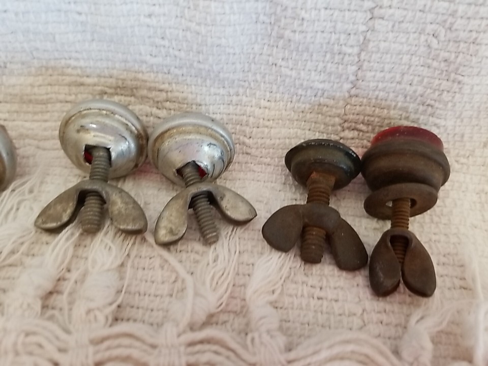 Vintage Glass License Plate Reflectors Jewel Car Motorcycle W/ Round ...